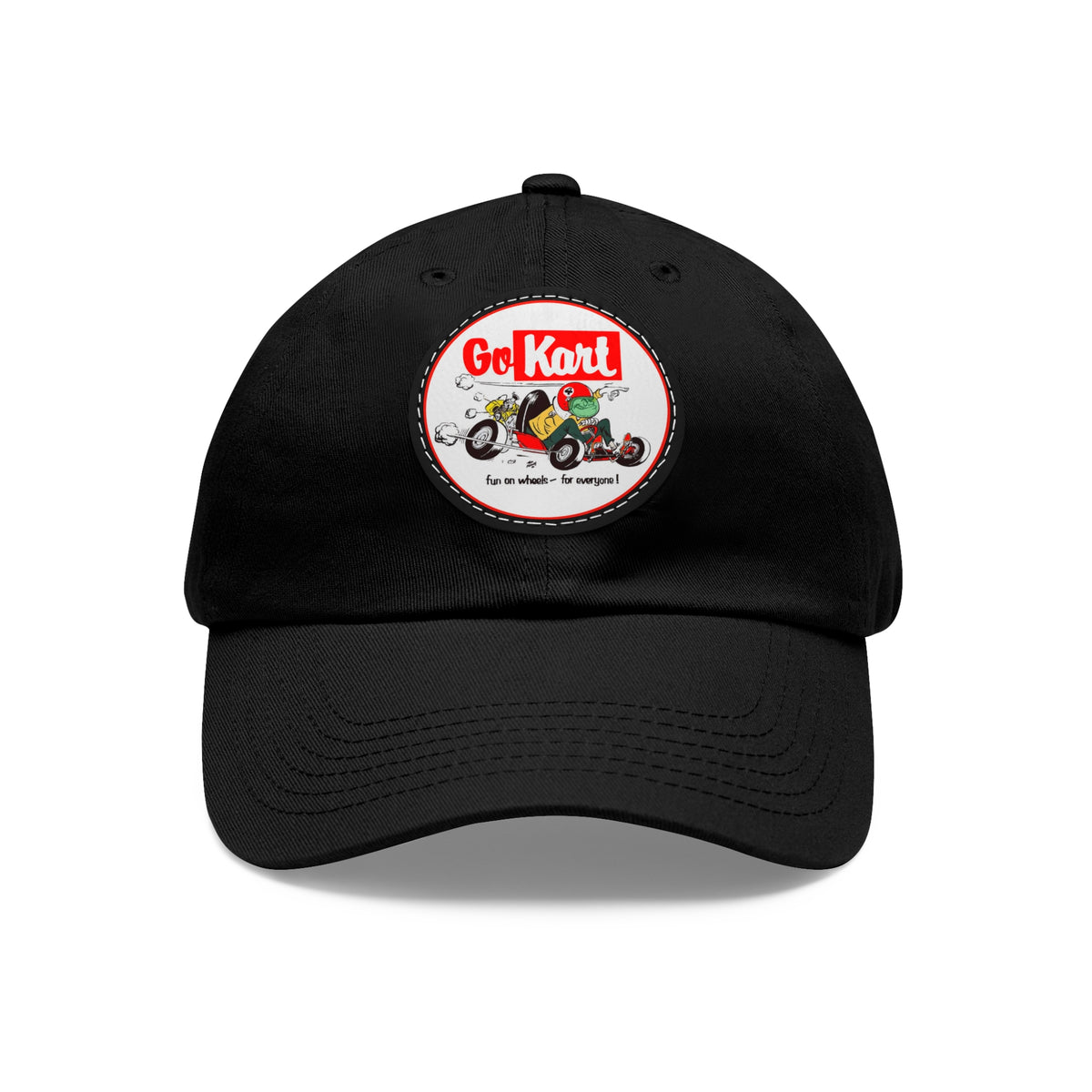 Vintage Karting GO Kart "Fun on Wheels for Everyone" Dad Hat with Leat ...