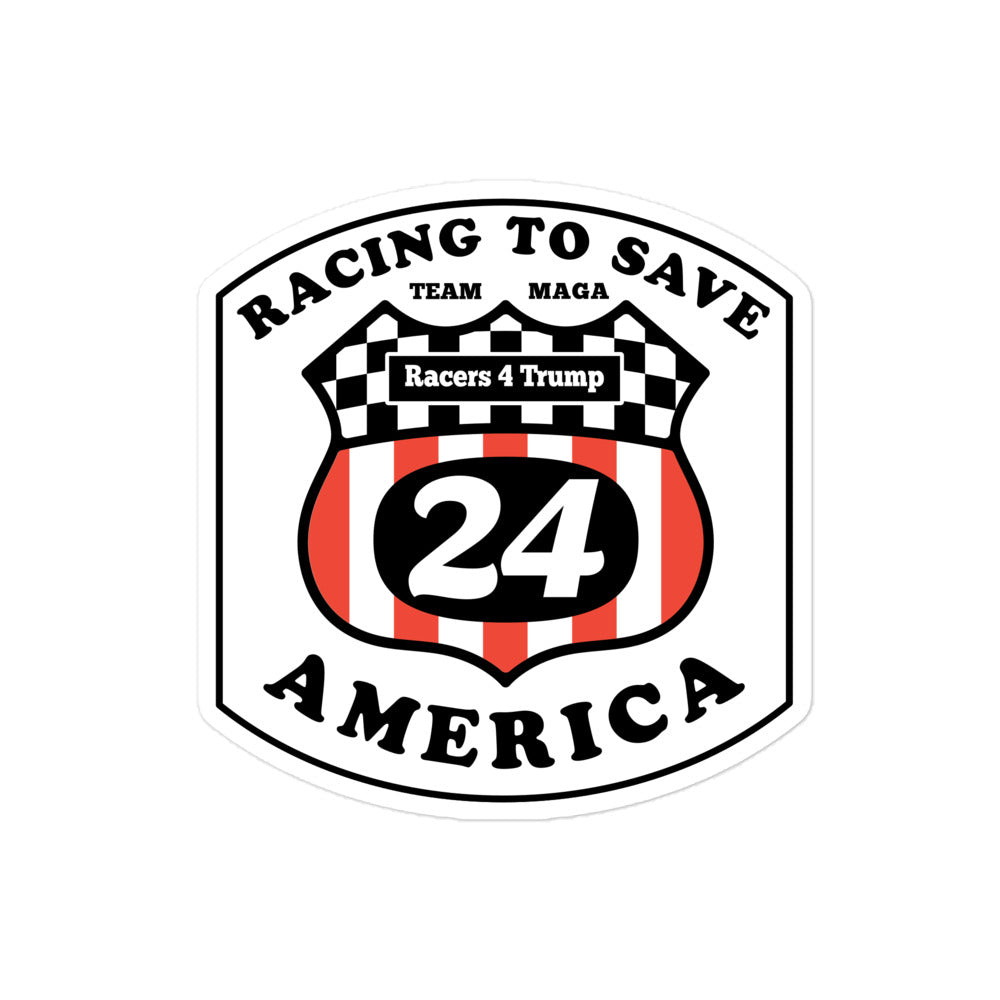 Racing to Save America Shield Team MAGA 24 Bubble-free stickers – Kart ...