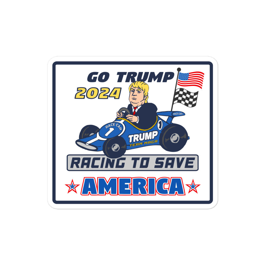 Go Trump Driving Team MAGA Racecar #1 "Racing to Save America" 2024 Bu ...