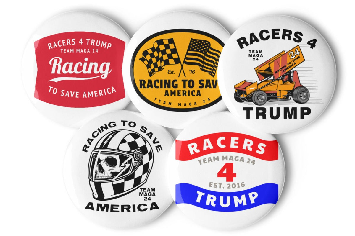 Racers 4 Trump "Racing to Save America" Set of Campaign Pin Buttons ...