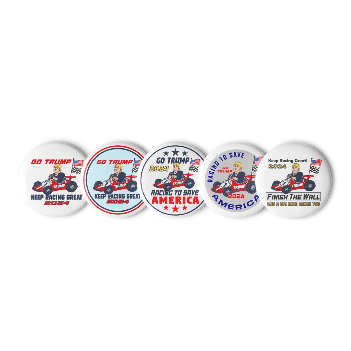 Trump Driving Racecar #1 Racers 4 Trump "Racing to Save America" Set o ...