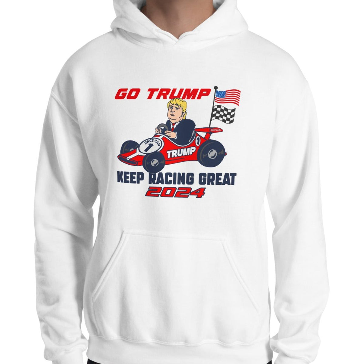 Trump Driving Racecar #1 Racers 4 Trump "Racing to Save America" Unise ...