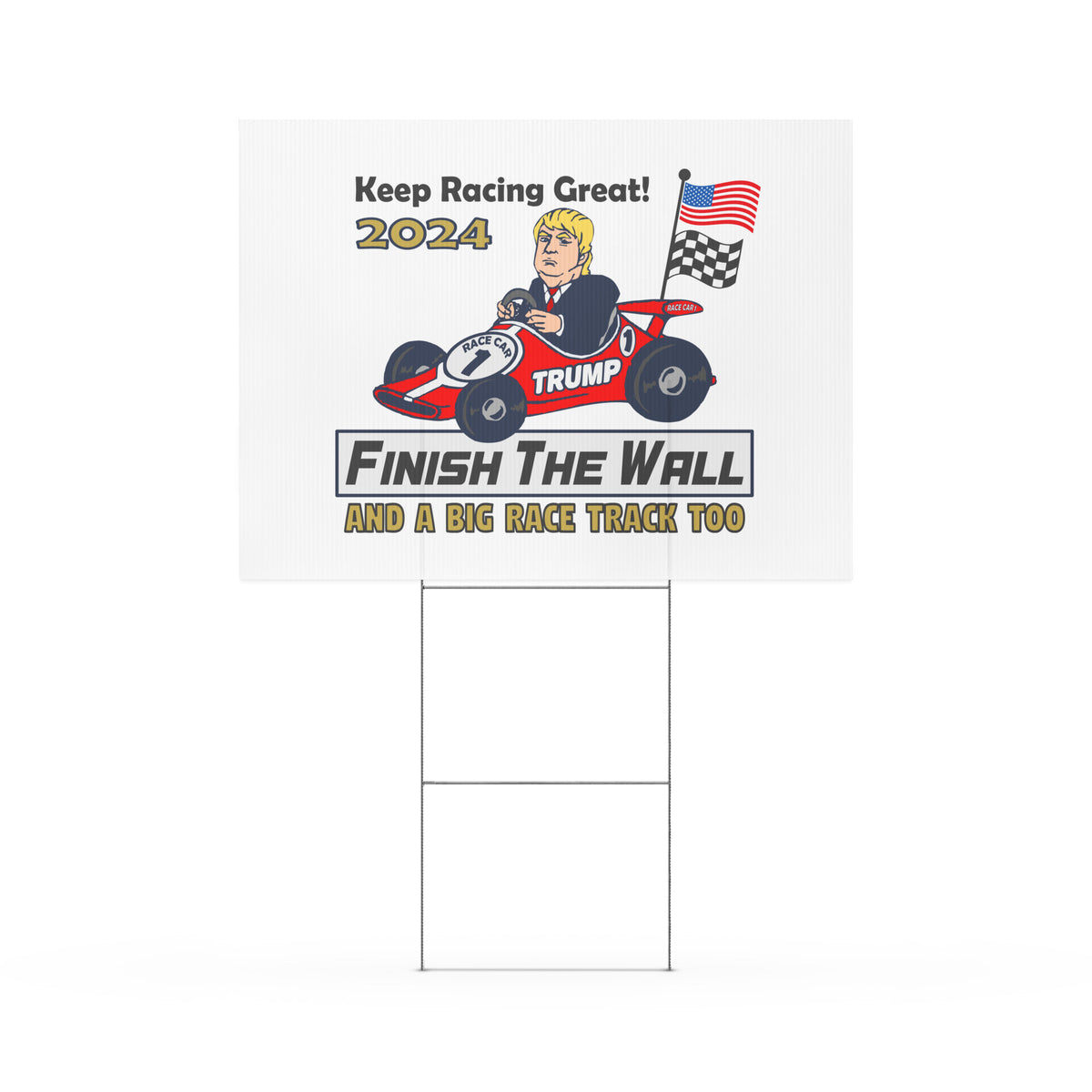 Trump Racecar #1 Team MAGA "Racing to Save America" Yard sign – Kart ...