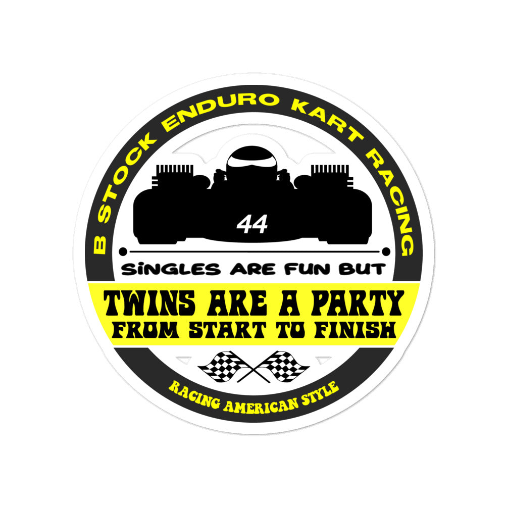 Enduro Kart Racing B Stock "Twins are a Party" Bubble-free stickers ...